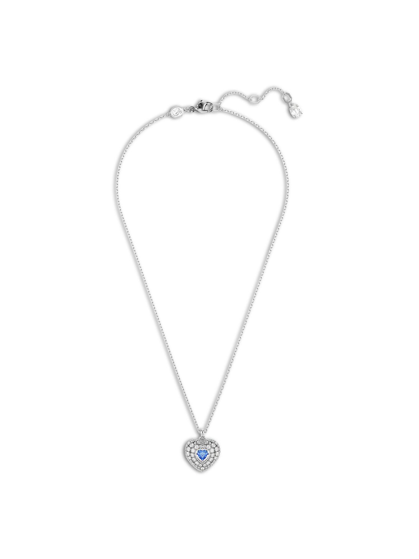 SWAROVSKI Hyperbola Pendant Heart in Rhodium/Shiny Blue | Endource