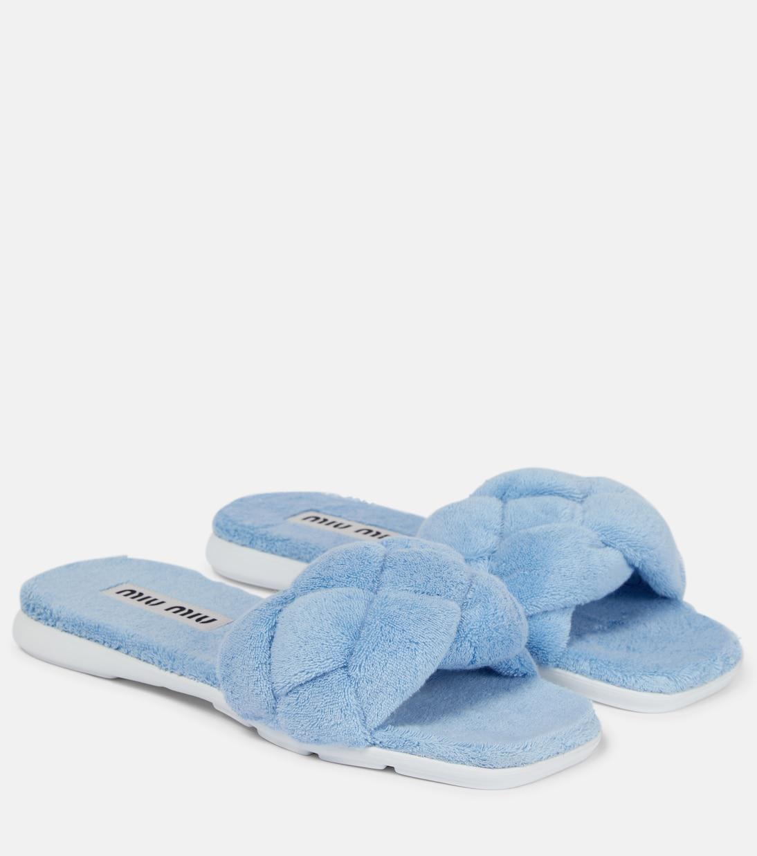 MIU MIU Woven Terry Slides | endource