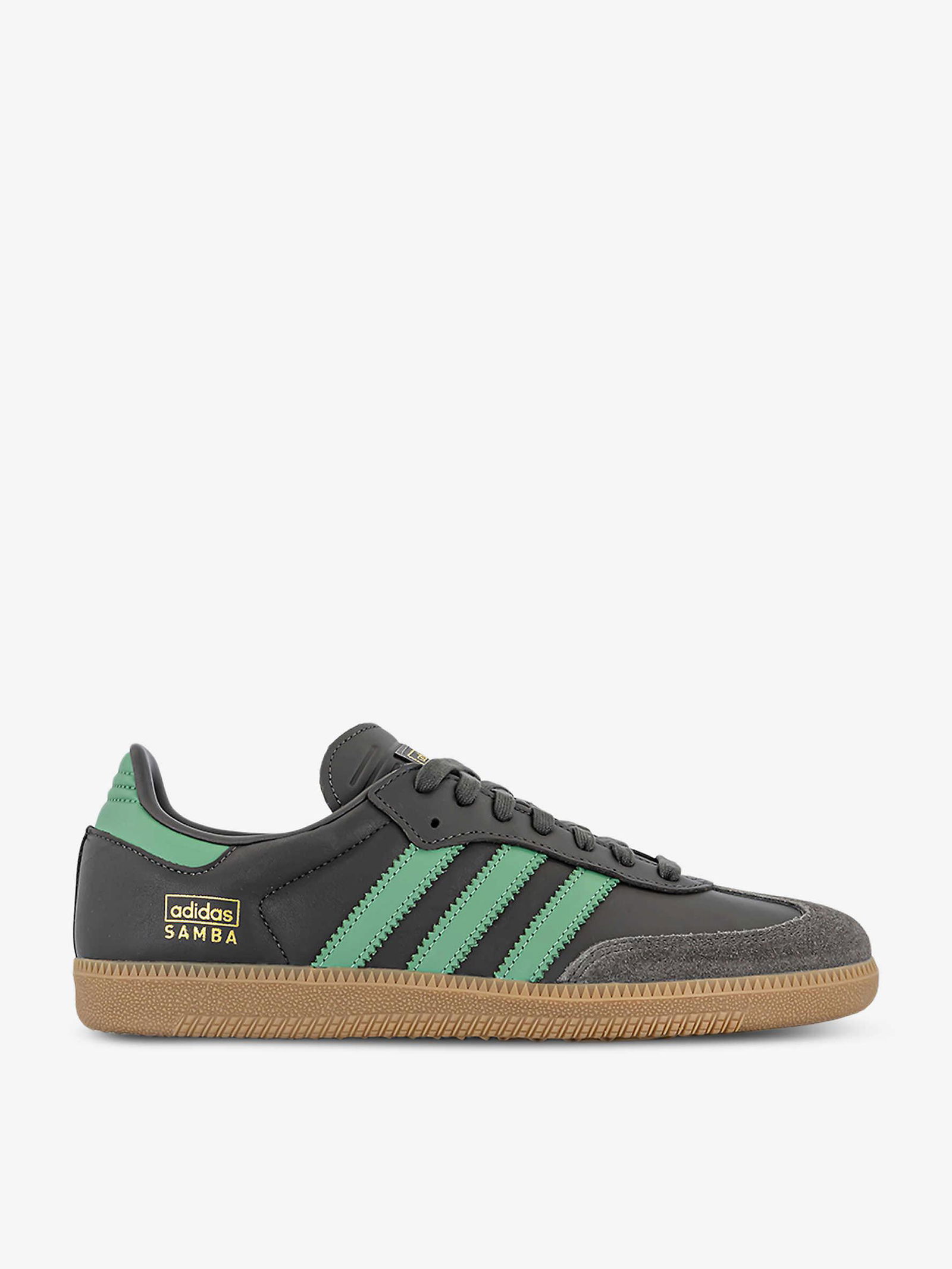 ADIDAS Samba OG Logo-Embellished Leather Low-Top Trainers in Shadow ...