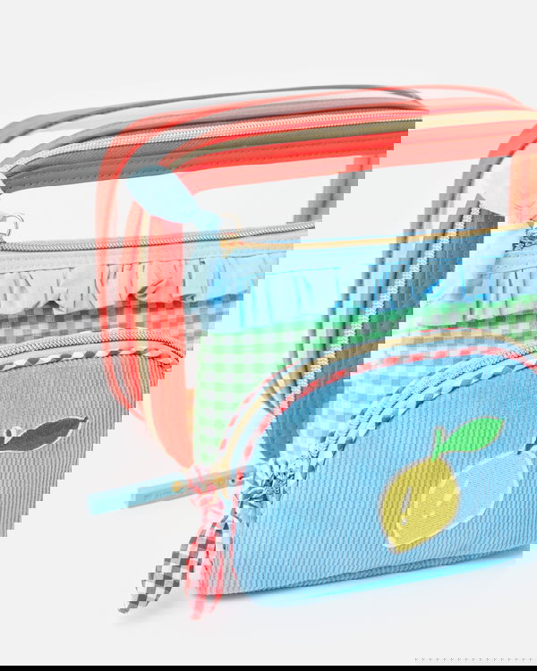 OLIVER BONAS Green, Blue & Orange Wash Bags Set Of Three | endource