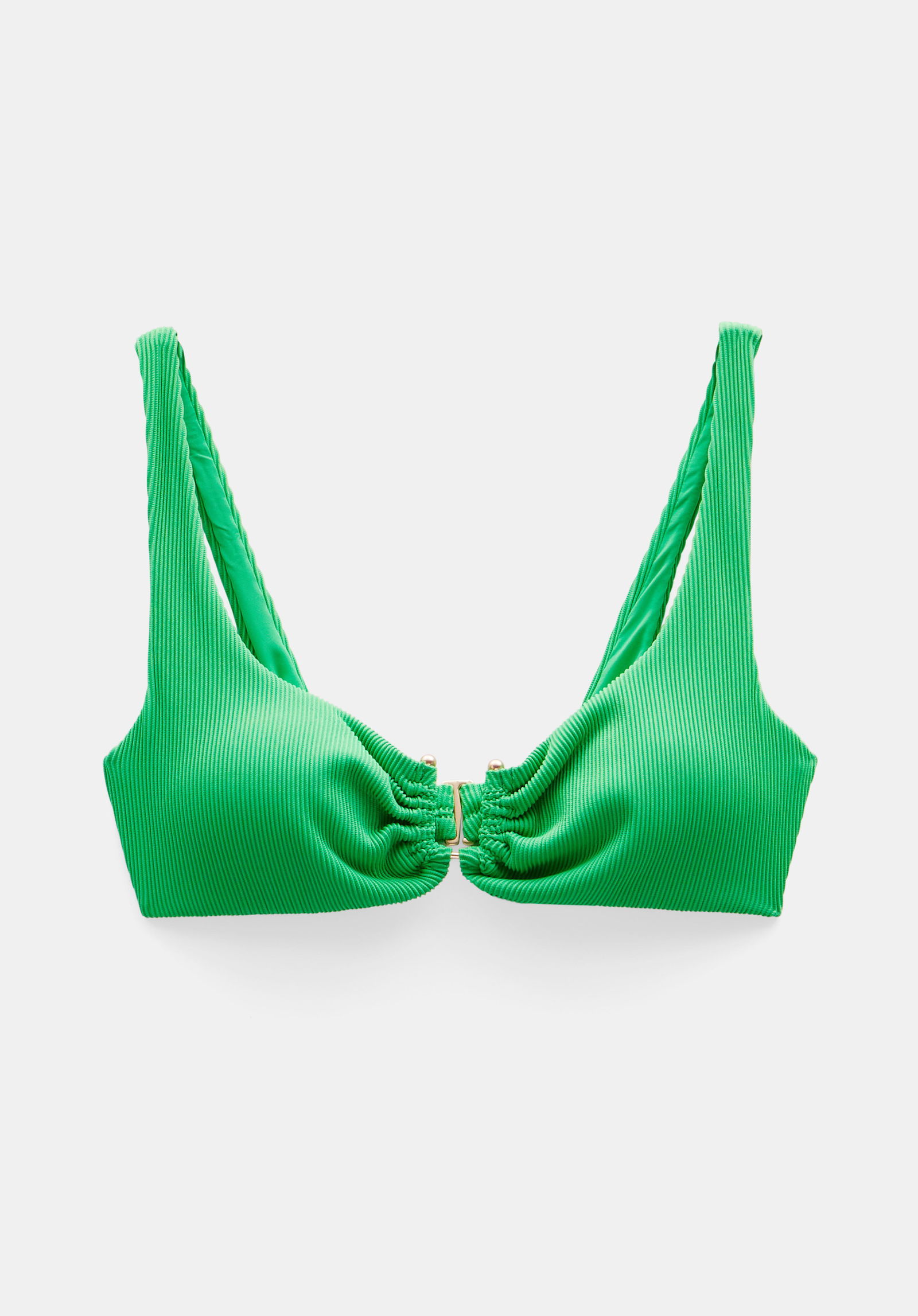 Hush Chloe Rib Bikini Top In Green Endource
