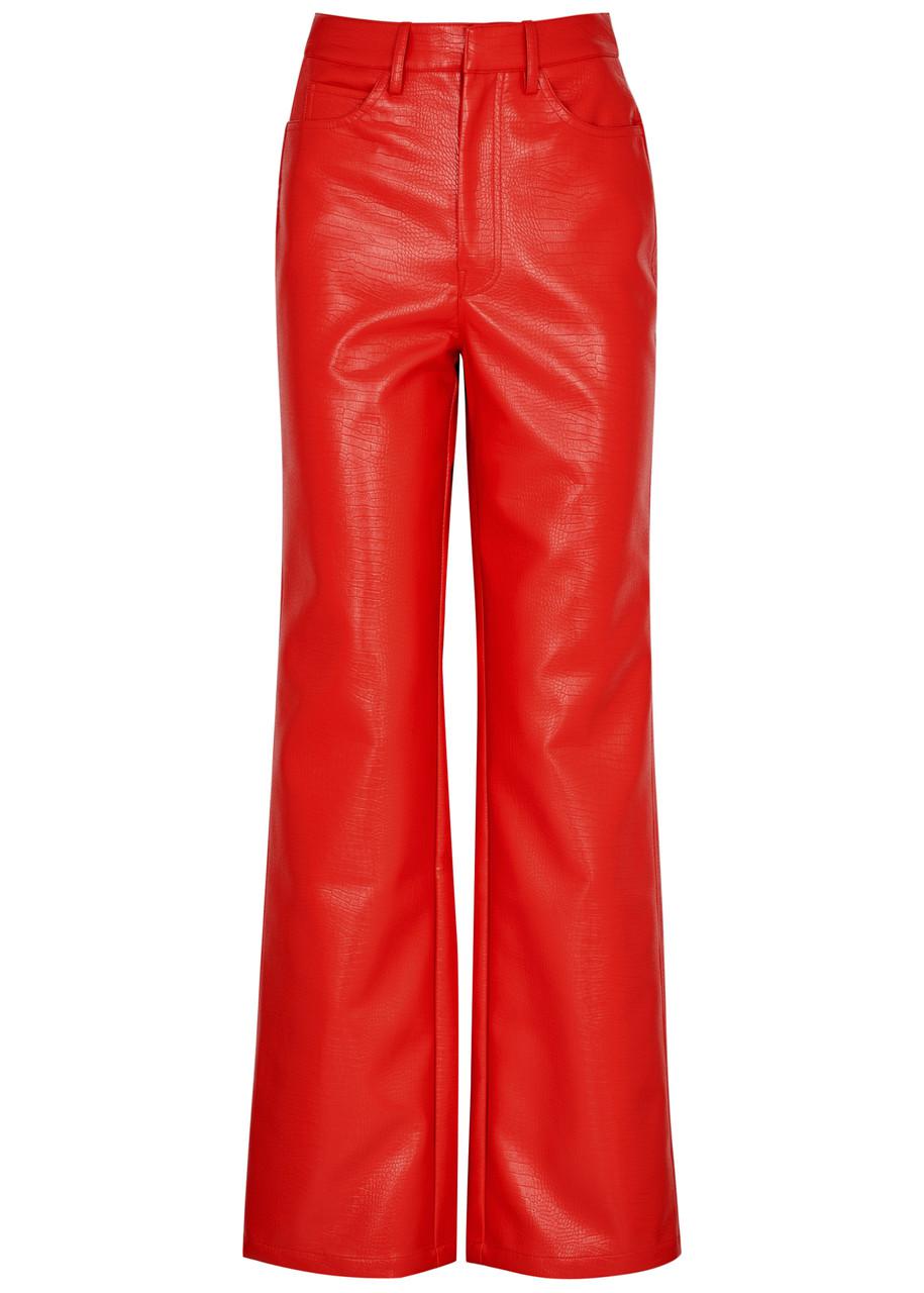 ROTATE BIRGER CHRISTENSEN Crocodile-Effect Faux-Leather Trousers | endource