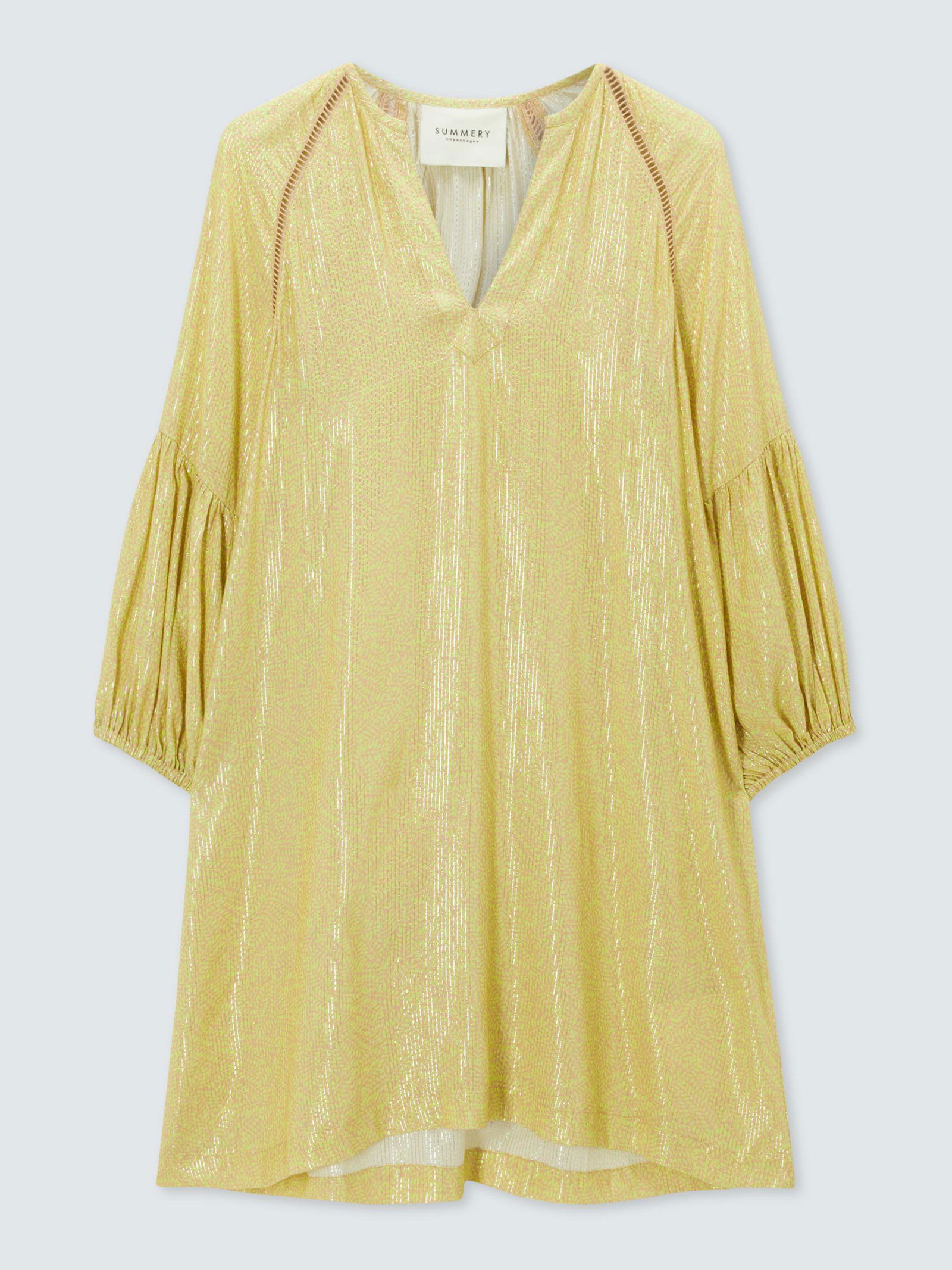 SUMMERY COPENHAGEN Amie Metallic Thread Dress in Beige | endource