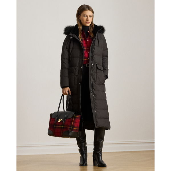 LAUREN RALPH LAUREN Faux-Fur-Trim Quilted Down Maxicoat | endource