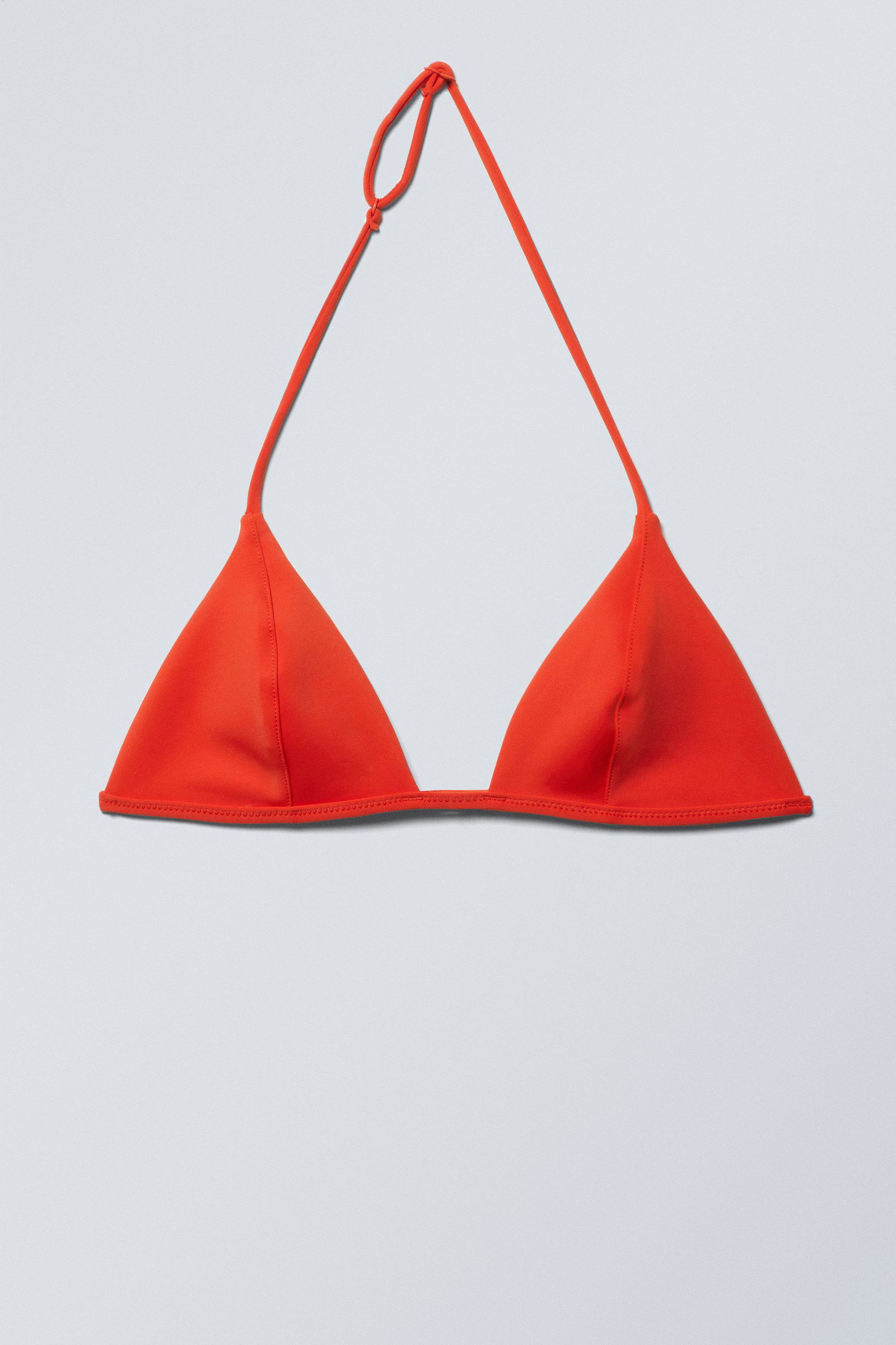 WEEKDAY Scuba Mini Triangle Bikini Top in Bright Orange | Endource