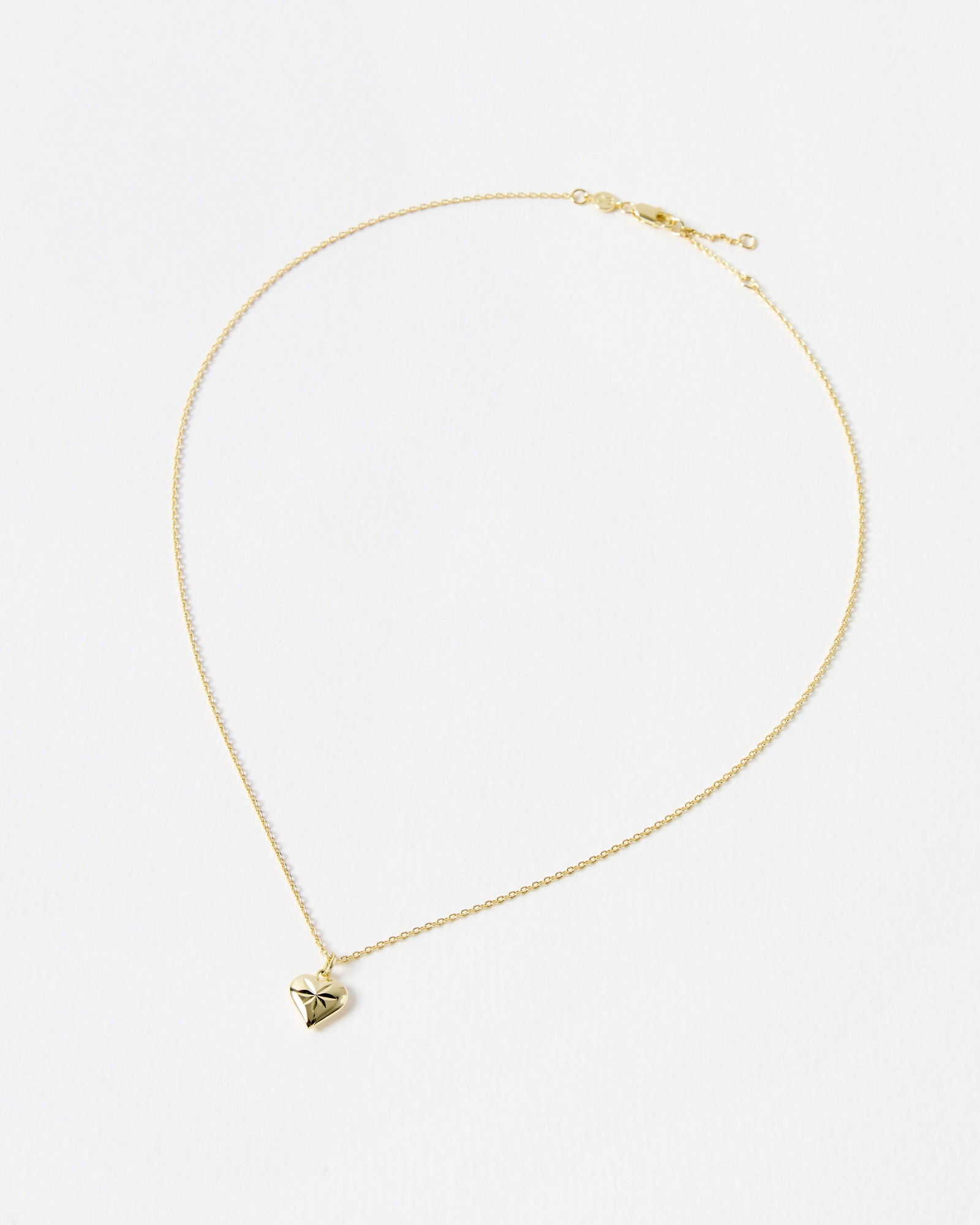 OLIVER BONAS Cora Engraved Heart Charm Gold Plated Pendant Necklace ...