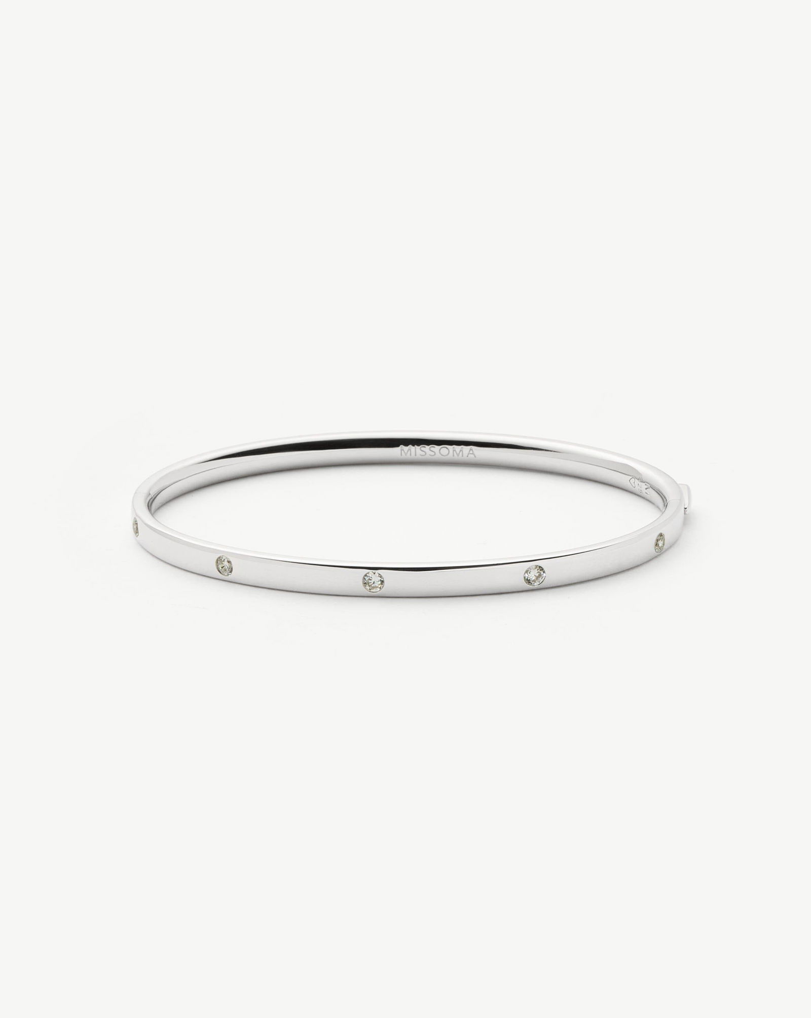MISSOMA Interstellar Hinged Bangle in Sterling Silver/Cubic Zirconia | endource