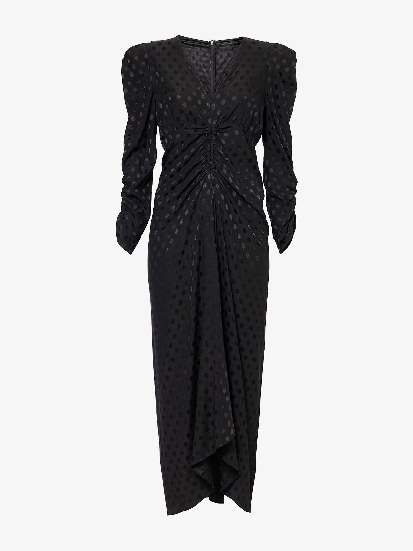 ISABEL MARANT Albini Polka-Jacquard Silk-Blend Midi Dress | endource
