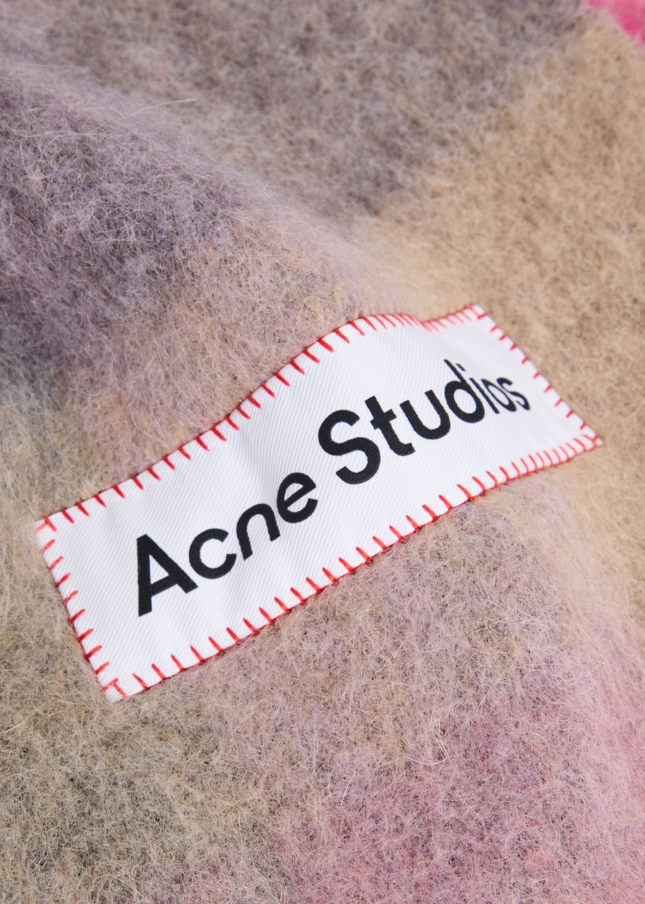 ACNE STUDIOS Vally Checked Wool-blend Scarf | endource