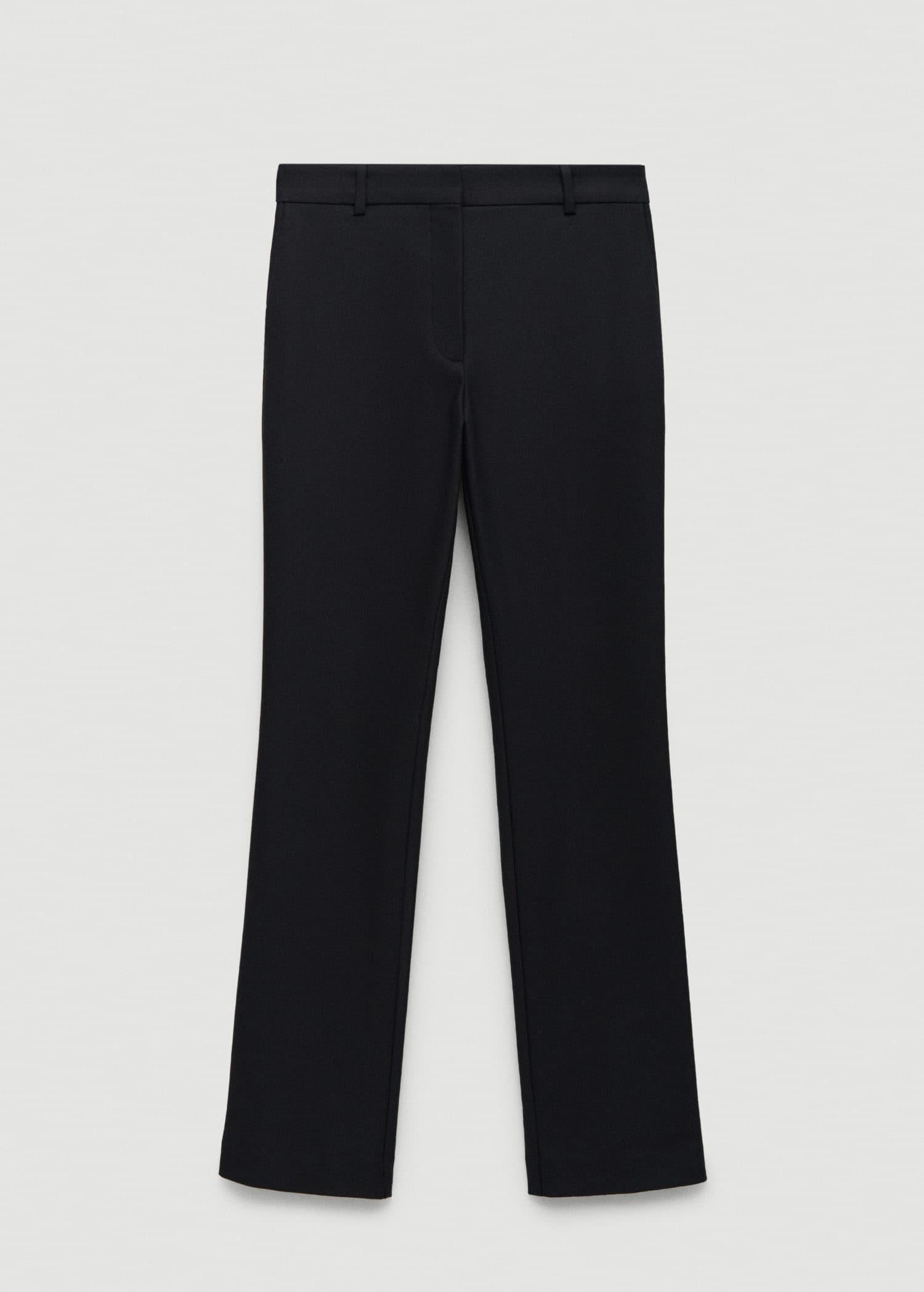 MANGO Side Slit Suit Trousers in Black | Endource