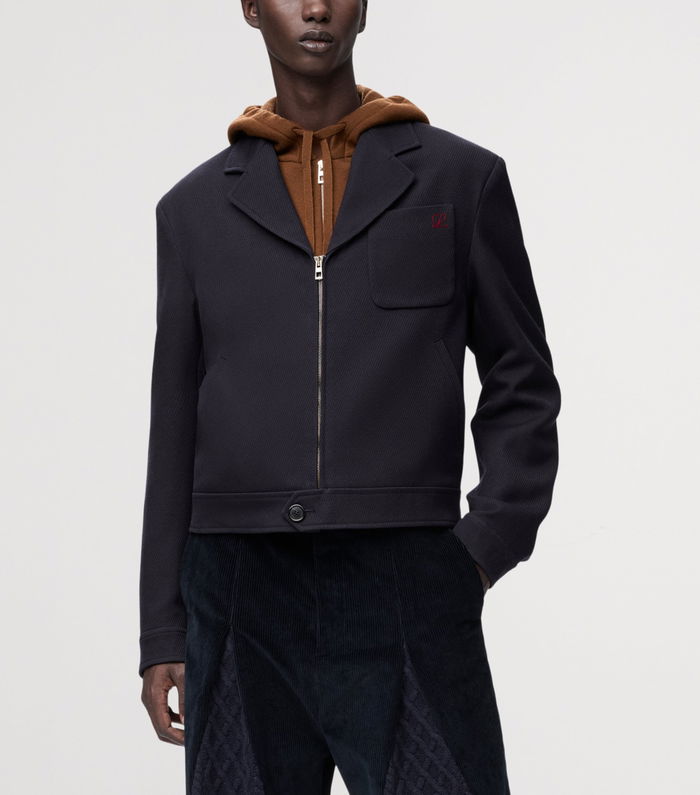 LOEWE Wool Collared Zip-Up Jacket | endource