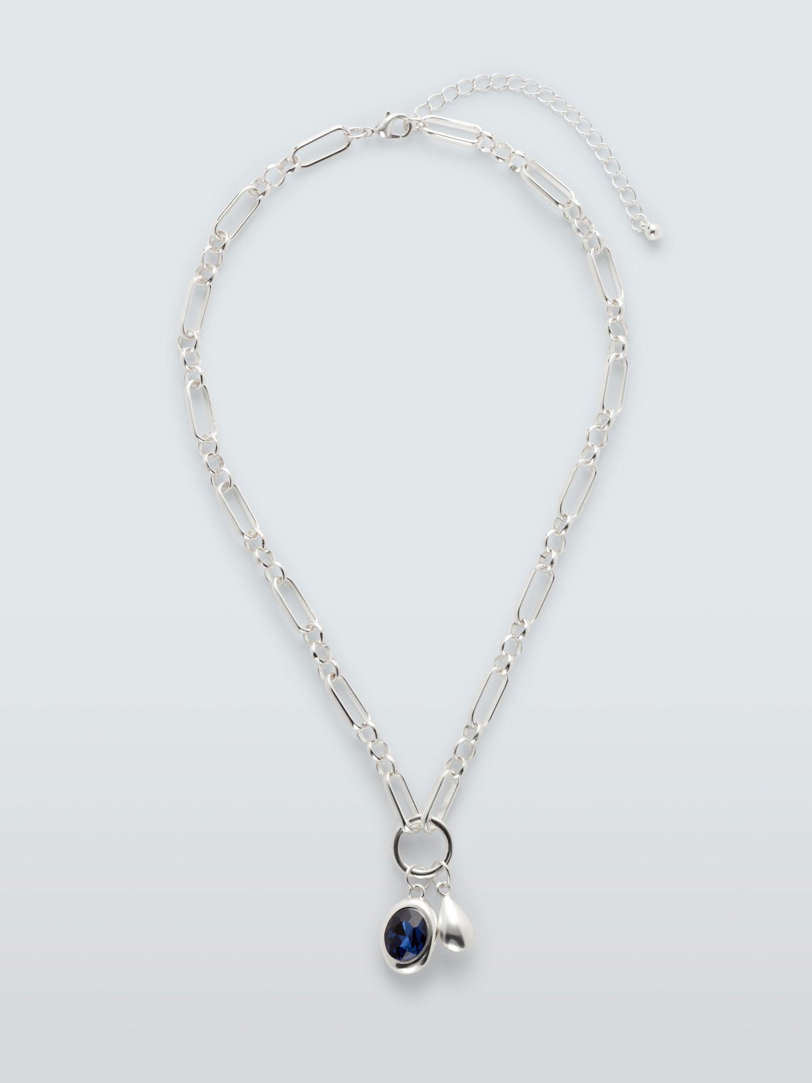 JOHN LEWIS Double Charm Chain Necklace in Silver | Endource