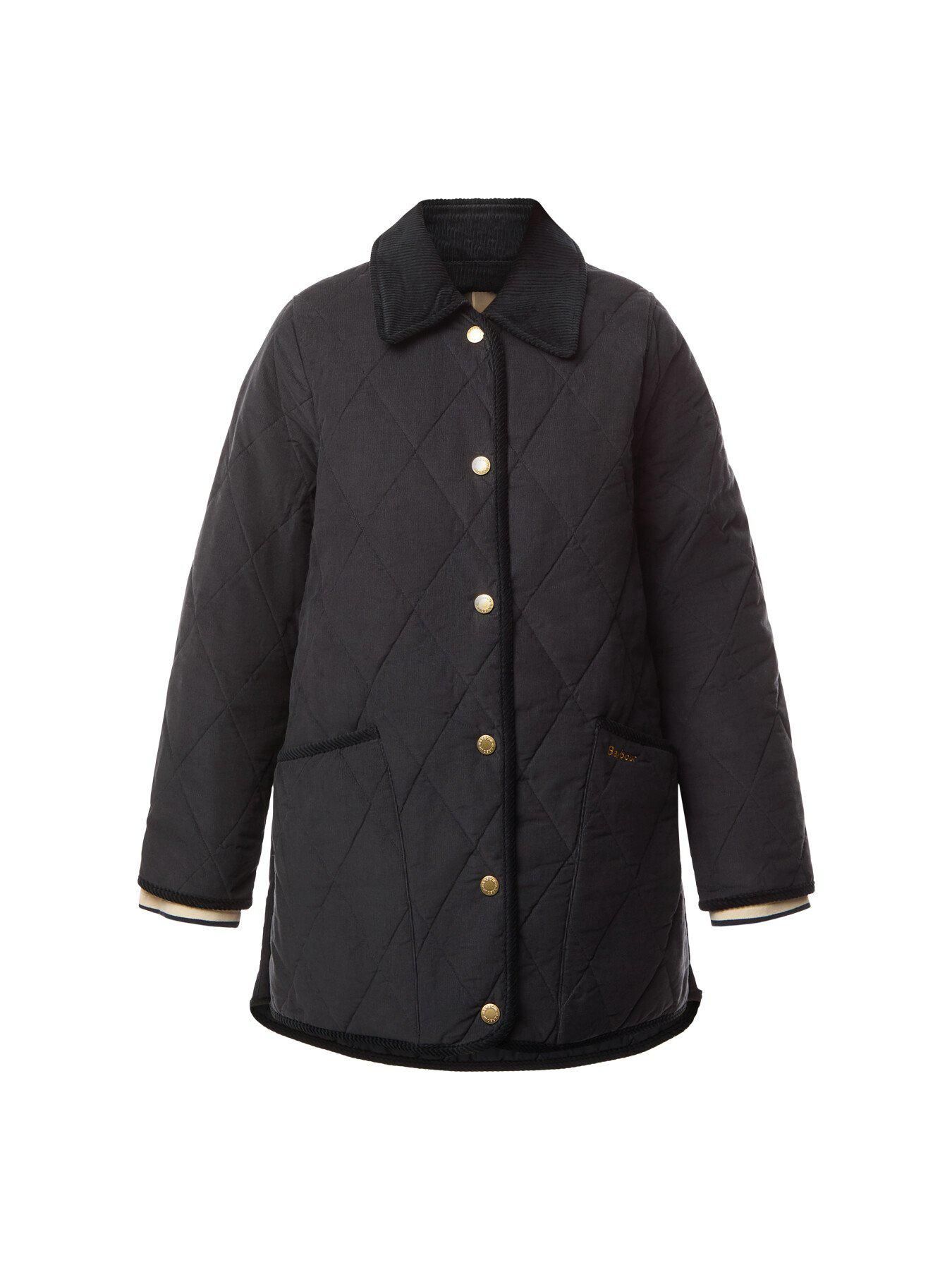BARBOUR Cornelia Quilted Jacket in Dark Navy/Sky Dress Tartan | endource