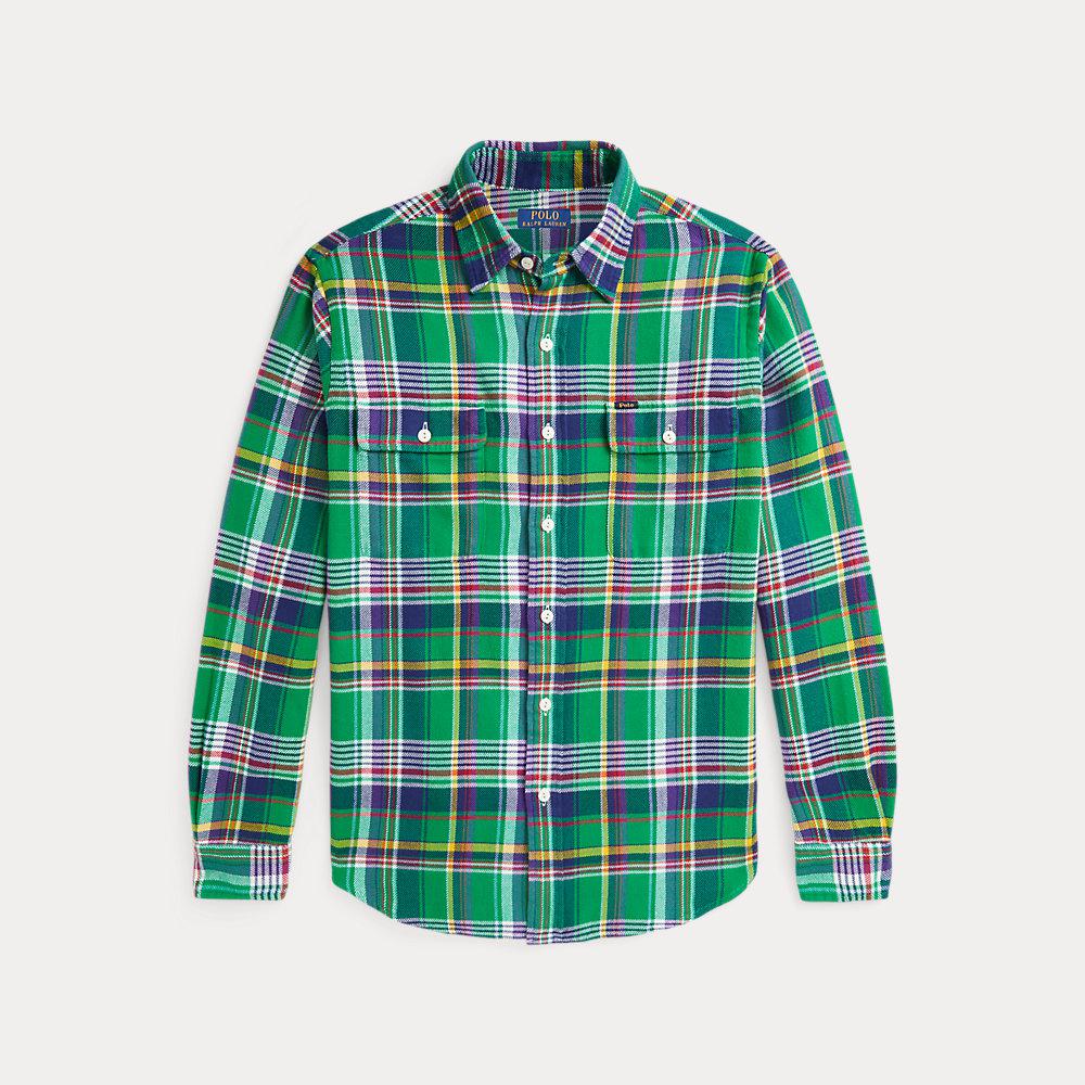 POLO RALPH LAUREN Classic Fit Plaid Flannel Workshirt in Green | endource