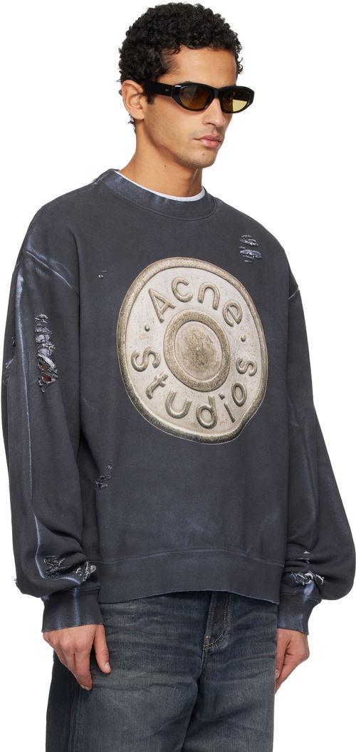 ACNE STUDIOS Black Logo Sweatshirt | endource