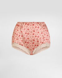 DOLCE & GABBANA Small Rose-Print Lace And Satin Briefs | endource