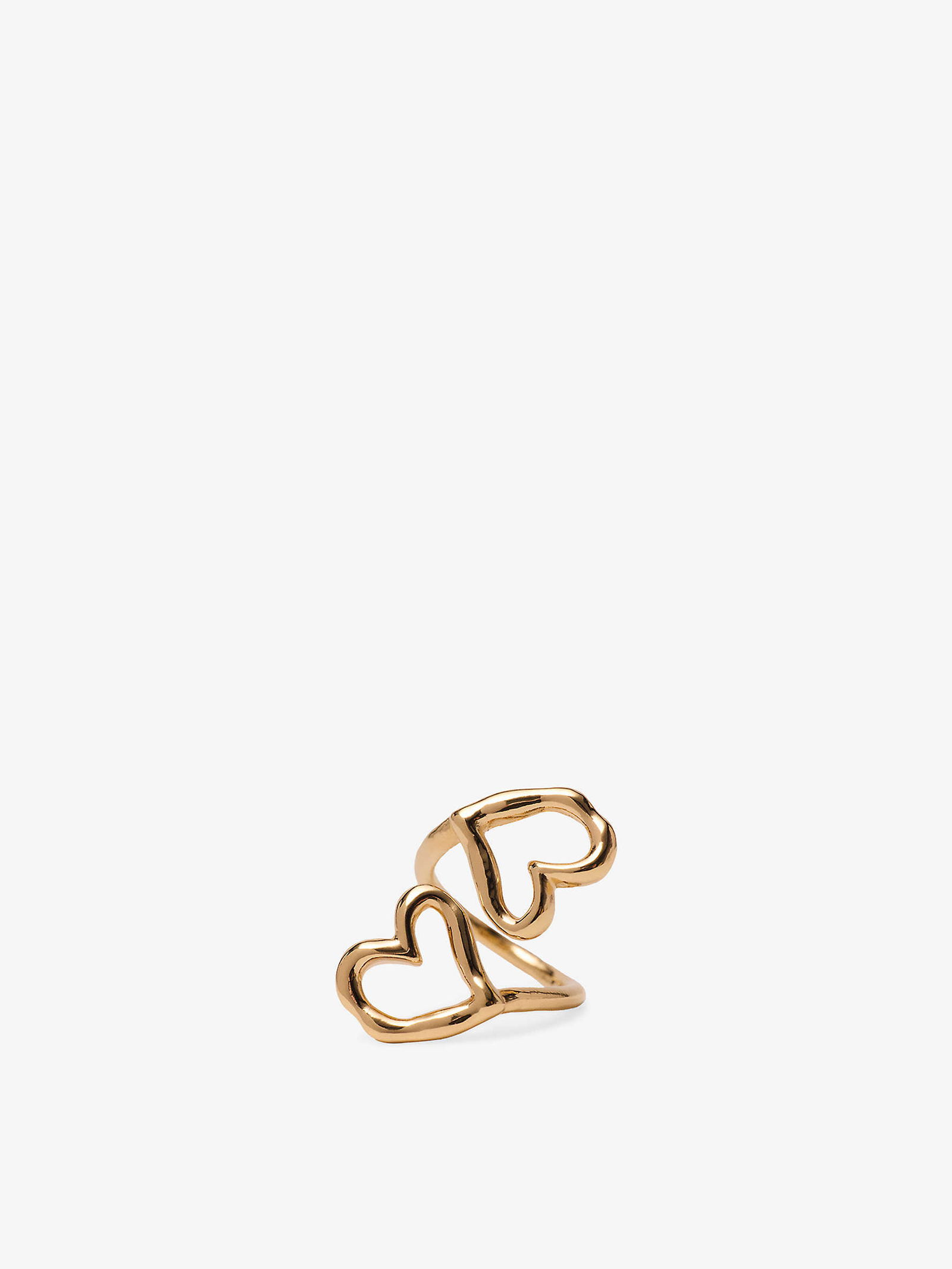MAJE Double Heart Brass Ring | endource