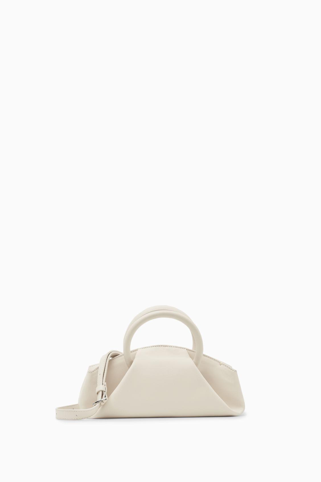 COS Leather Fold Micro Tote in OFF-WHITE | endource