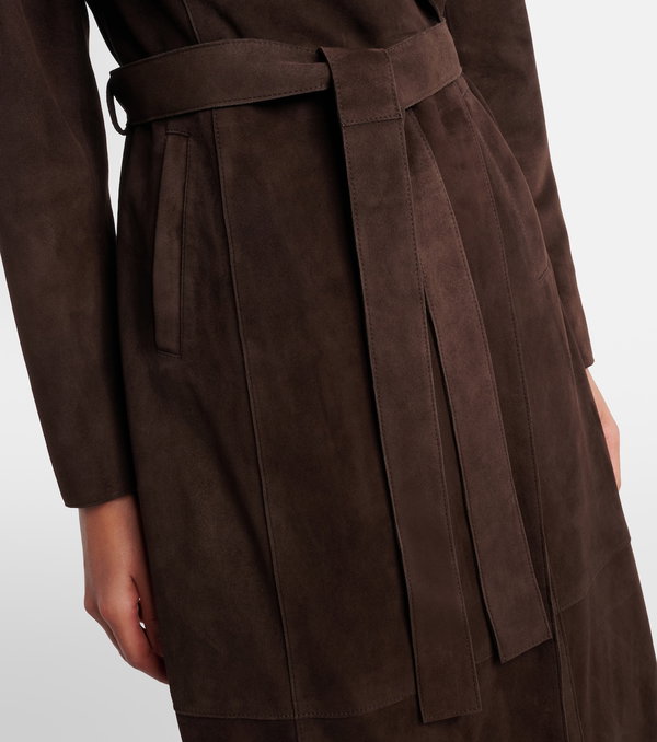Nour Hammour Winona Belted Suede Wrap Coat | endource