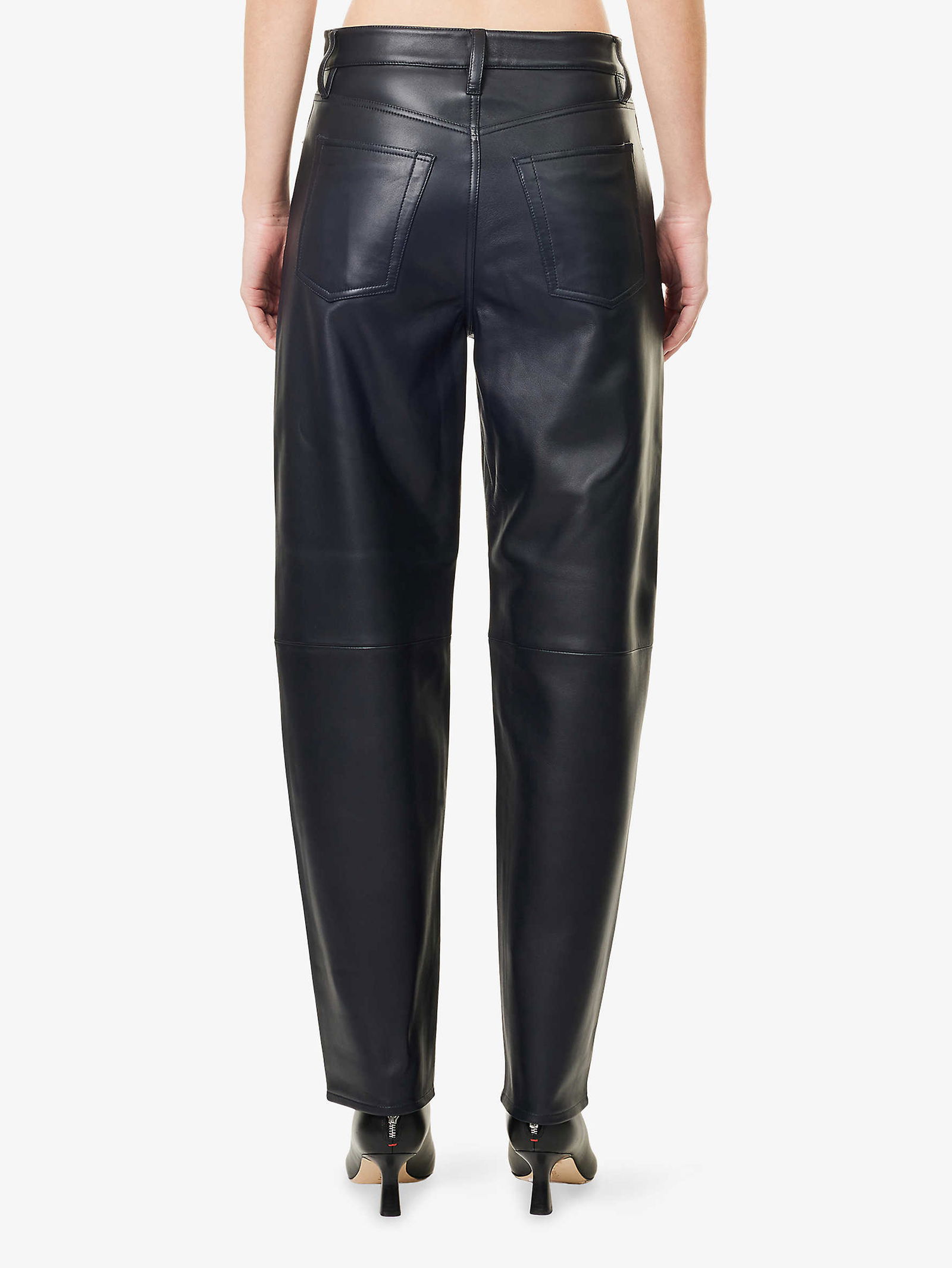 FRAME The Neat Tapered-leg Leather Trousers | endource