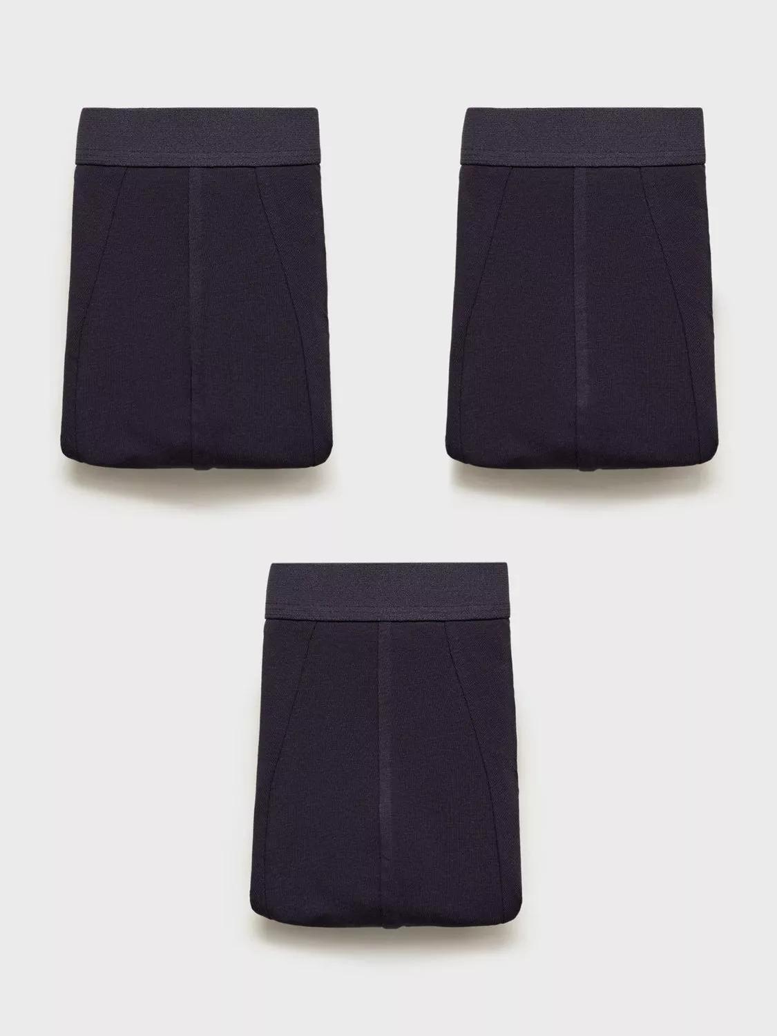 MANGO Stretch Cotton Boxer Shorts in Navy | endource
