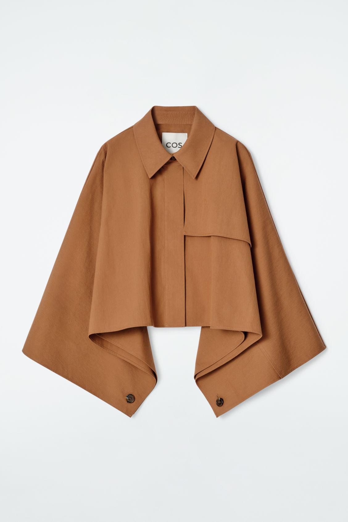 COS Oversized Cropped Trench Coat Cape | endource