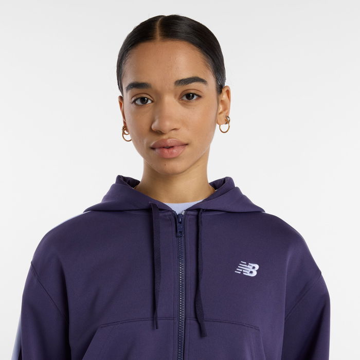 NEW BALANCE Women's Interlock Full Zip In Purple Poly Knit | endource