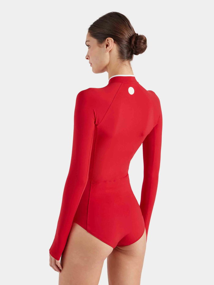 HUNZA G Tyra UPF 50+ Swim - Red/White - Red & White / Extra Small ...