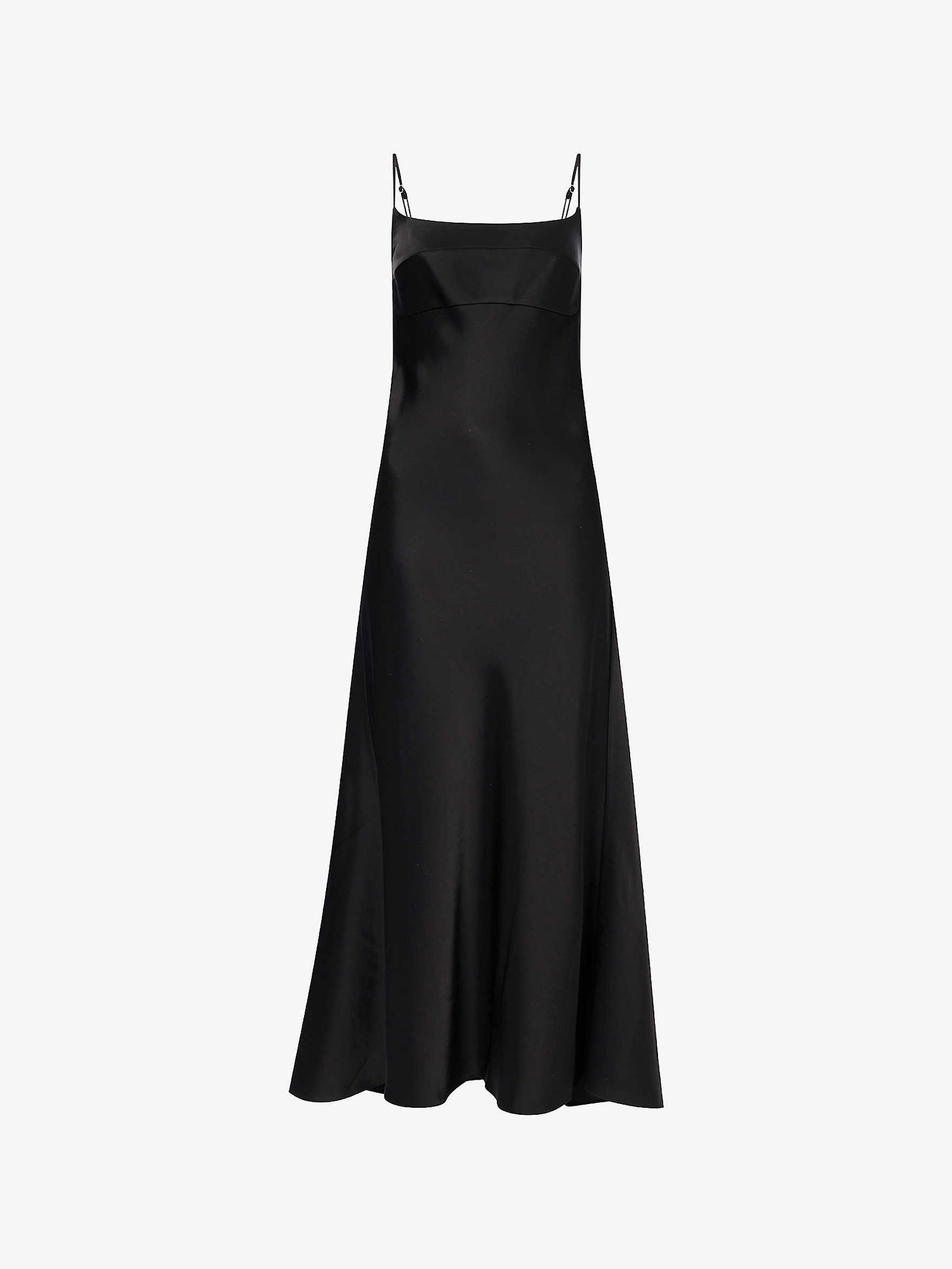 THEORY Spaghetti-Strap Satin Slip Maxi Dress | endource