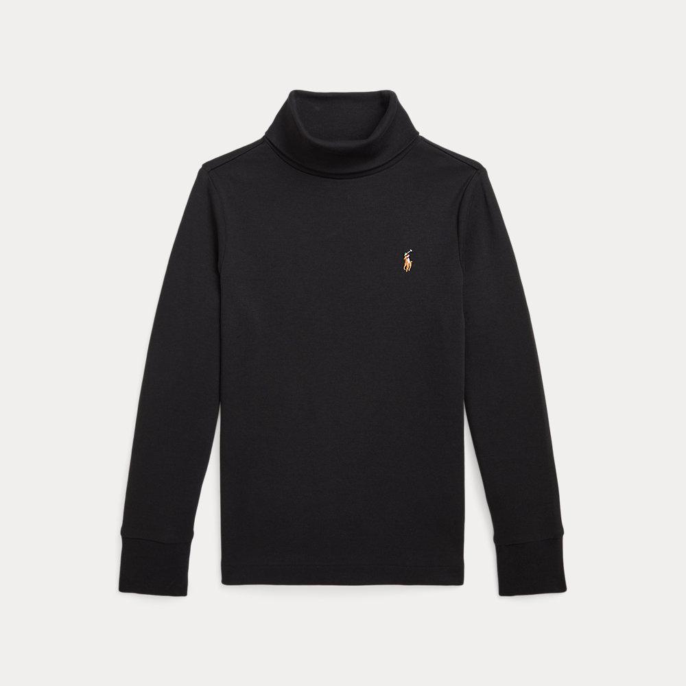 RALPH LAUREN Cotton Interlock Roll Neck in White | endource