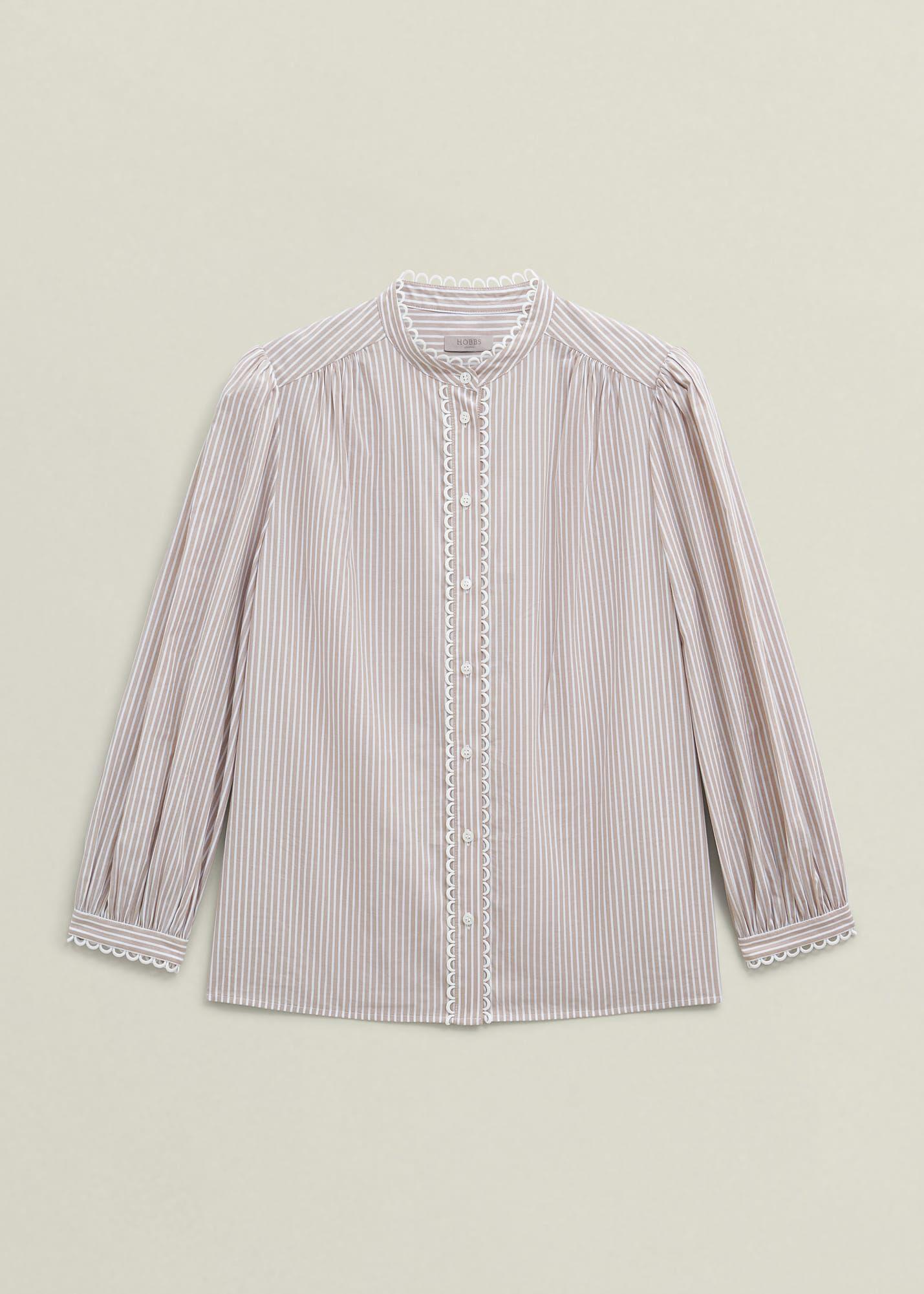 HOBBS Becca Cotton Stripe Blouse | endource
