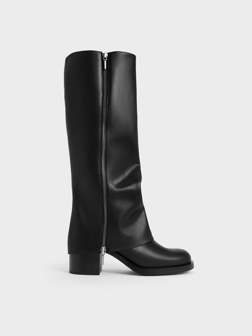 CHARLES & KEITH Louise Side-Zip Knee-High Boots | endource