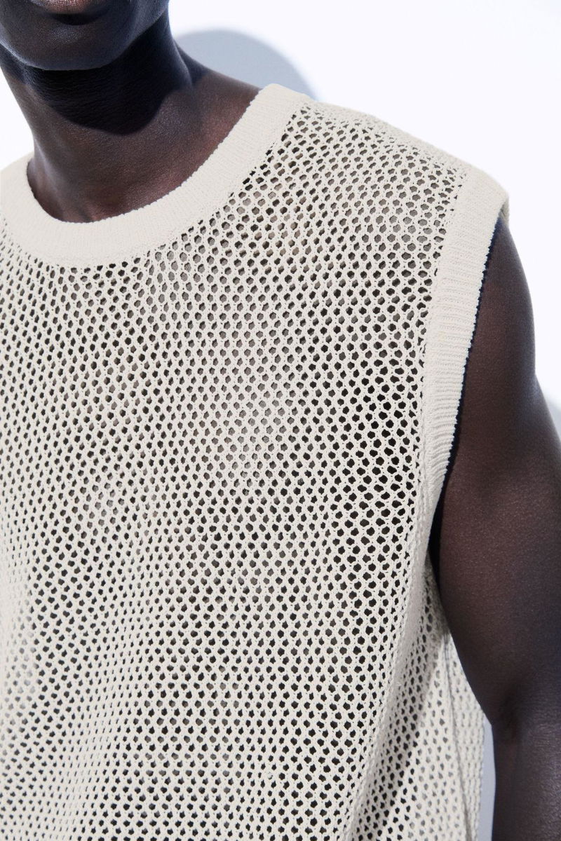 COS The Oversized Fishnet Vest in BEIGE | endource