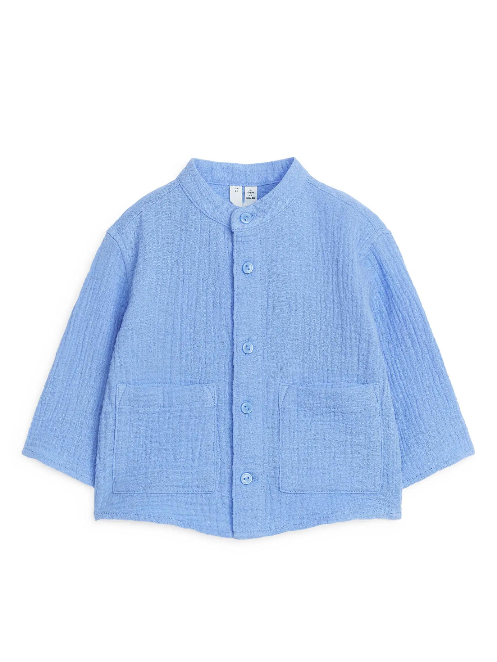 ARKET Cotton Muslin Shirt in Light Blue | endource