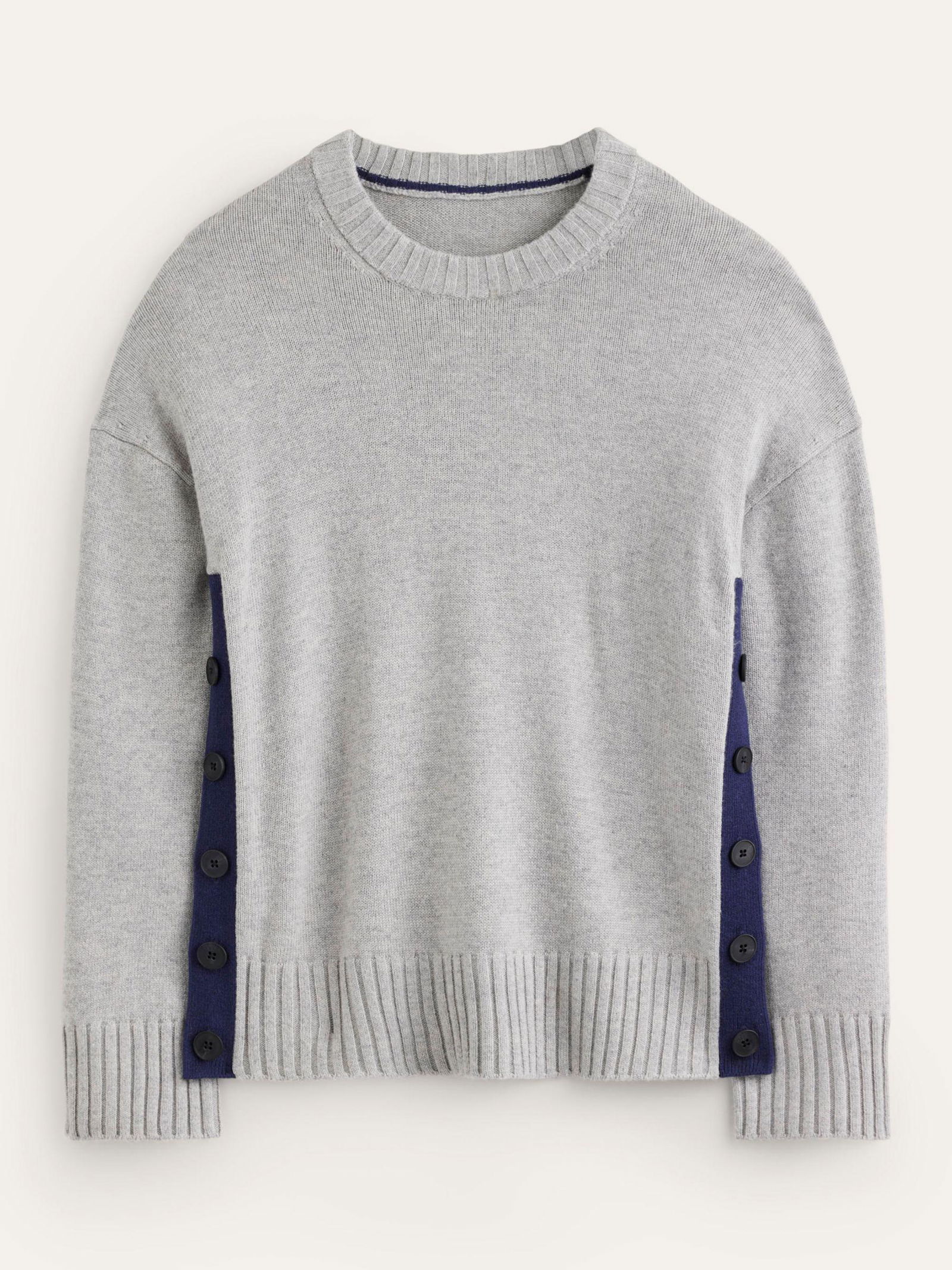 BODEN Zia Button Side Jumper in Mink Melange | endource