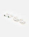 OLIVER BONAS Hazel Malachite Stud And Twisted Hoop Silver Earring Set | endource