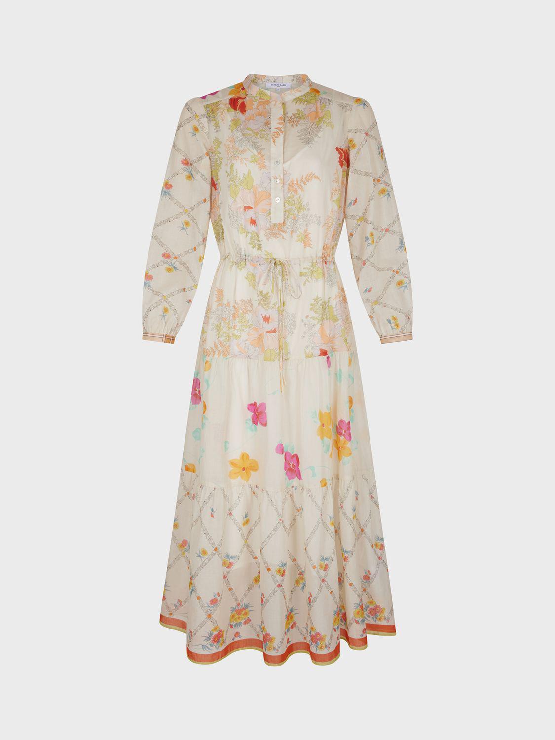 Gerard Darel Robe Cotton Floral Midi Dress in Multicolor | Endource
