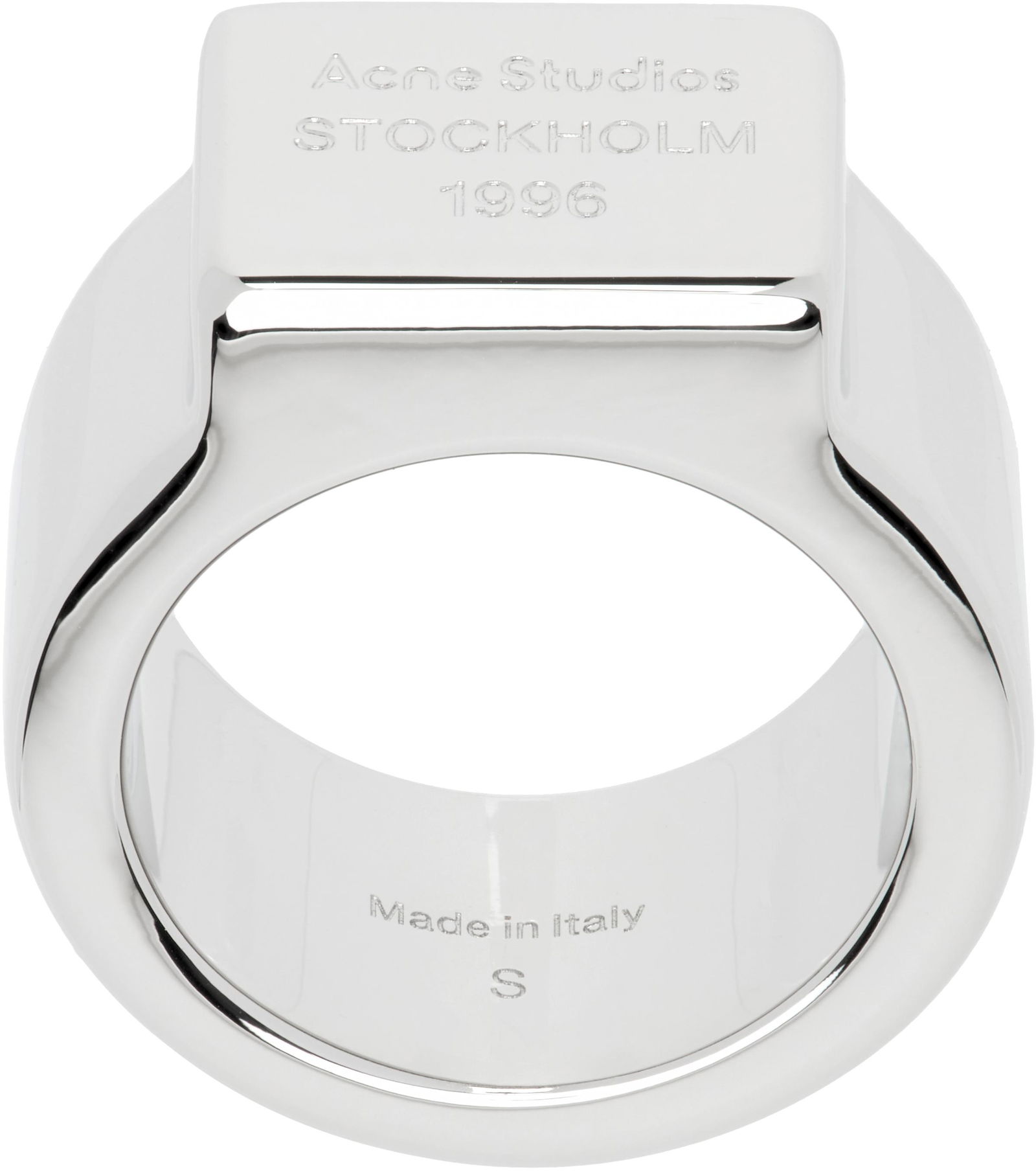 ACNE STUDIOS Logo Engraved Signet Ring | endource