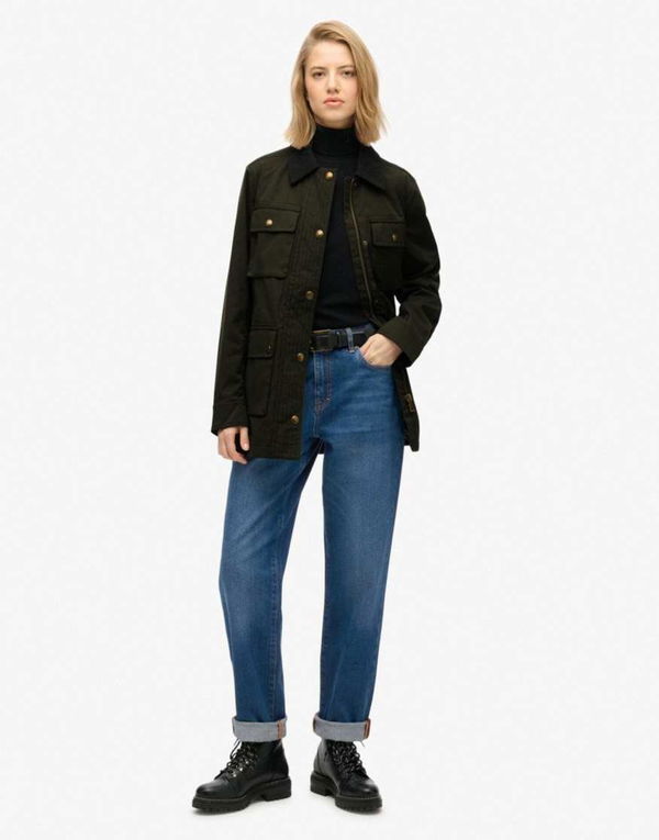 SUPERDRY Wax Jacket In Surplus Goods Olive Green | endource