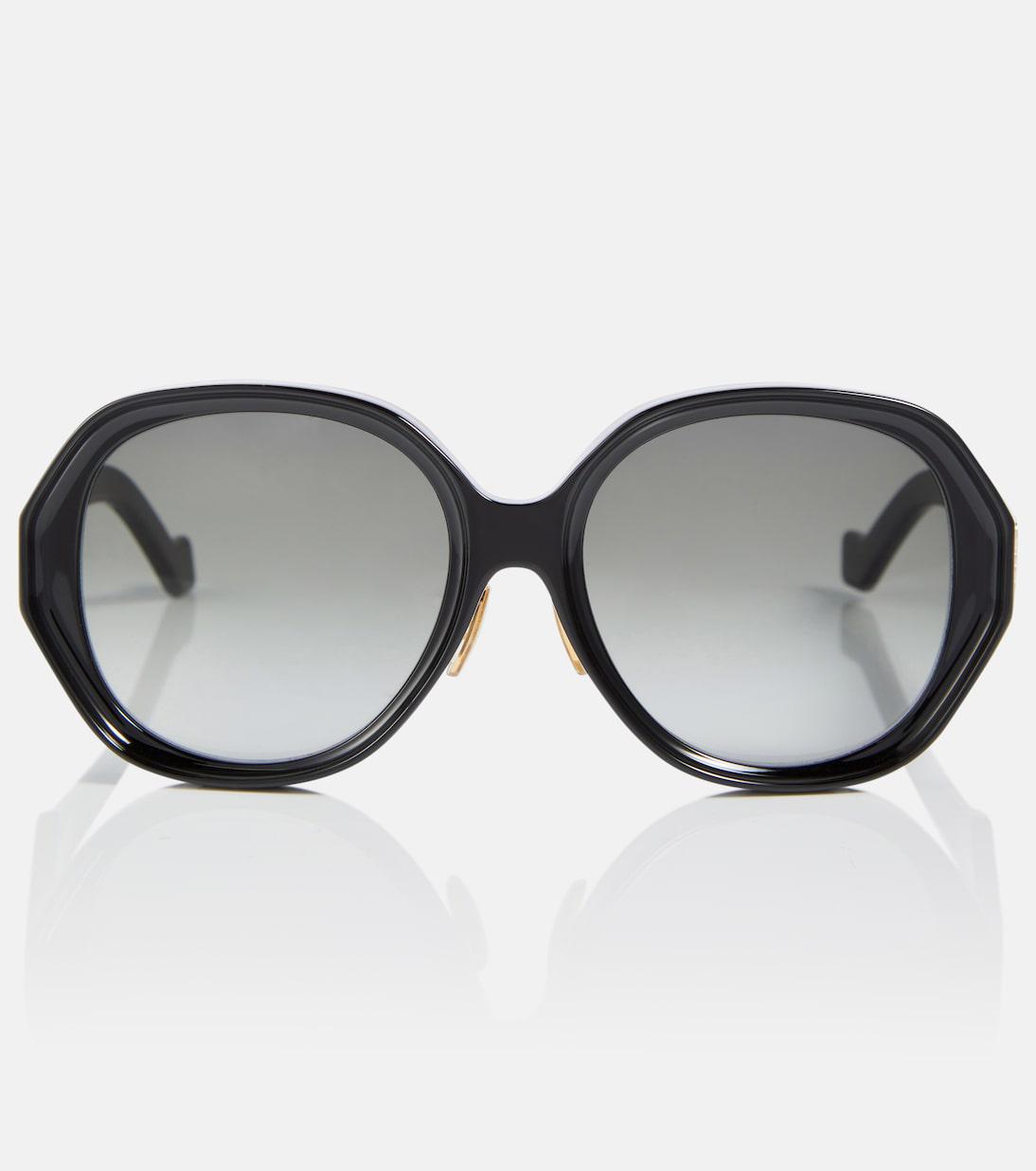 LOEWE Anagram Round Sunglasses in Black | endource