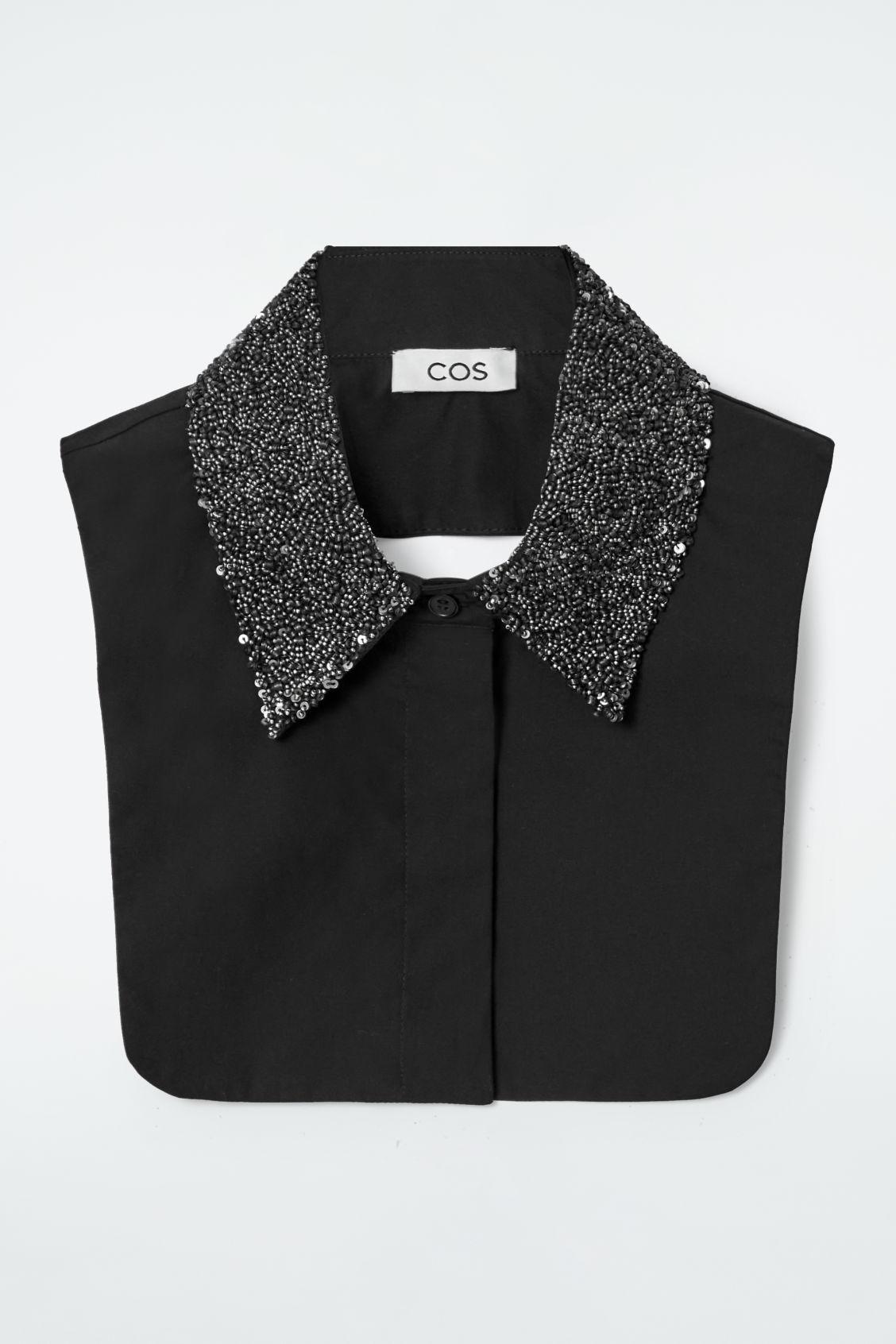 COS Embellished Bib Collar in BLACK | endource