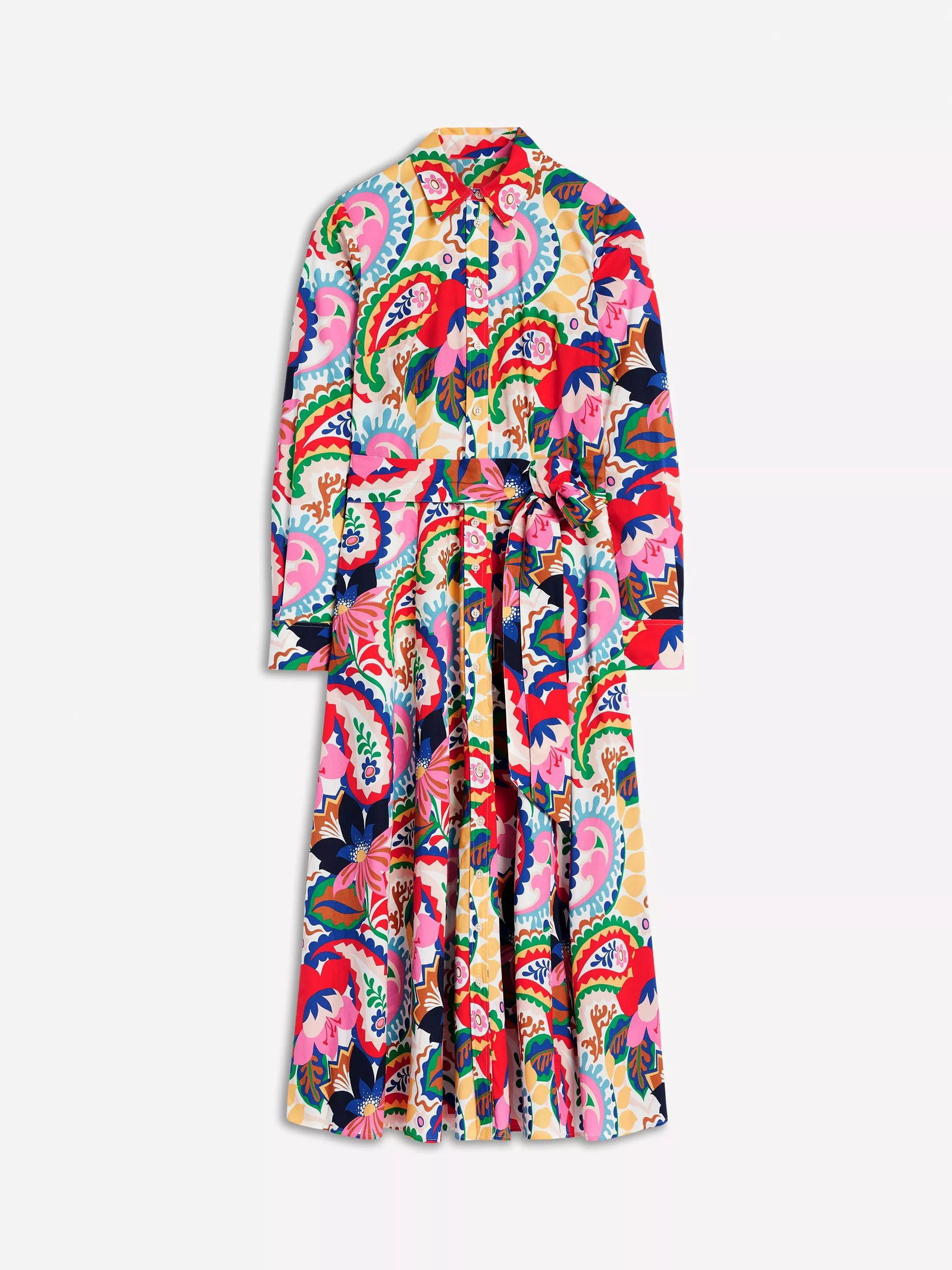 BODEN Amy Paisley Floral Shirt Dress in Multi | endource