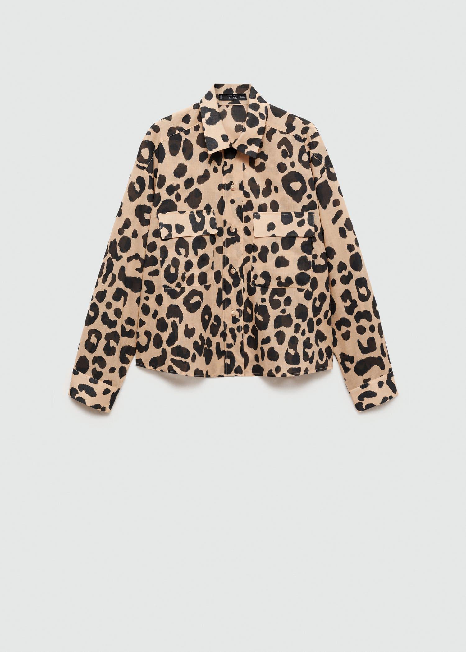 MANGO Animal Print Shirt in Ecru | Endource
