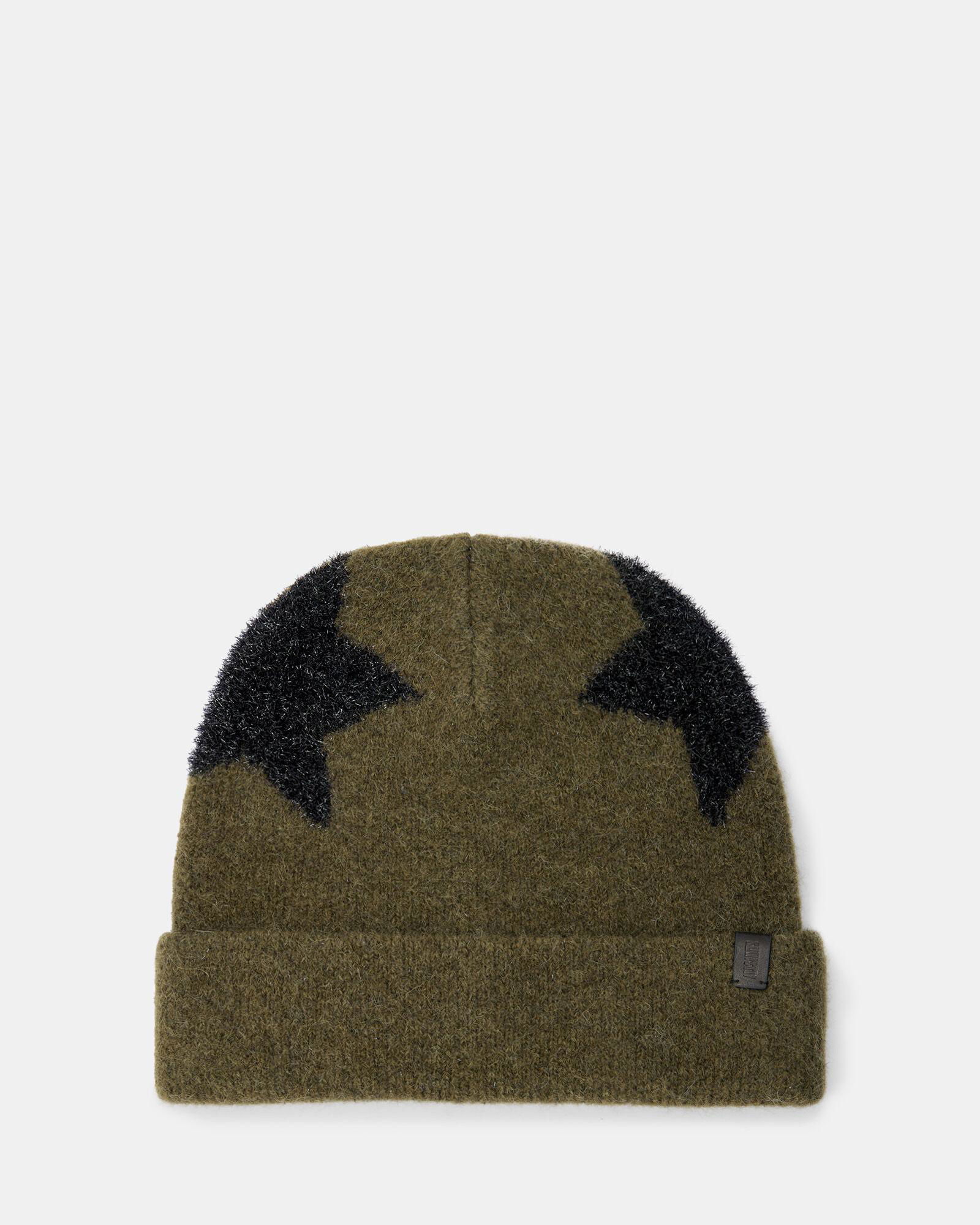 ALLSAINTS Star Tinsel Metallic Beanie in Neo Green | endource