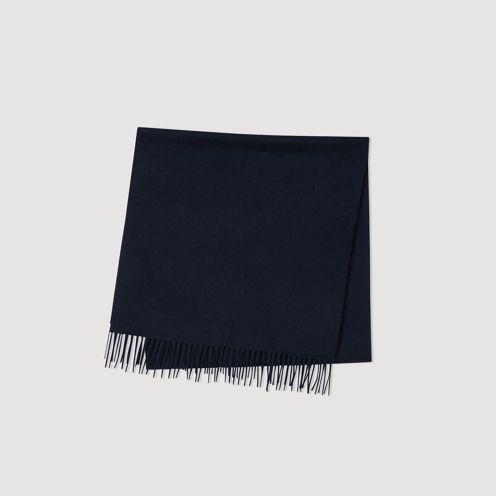 SANDRO Wool And Cashmere Scarf in Camel | endource