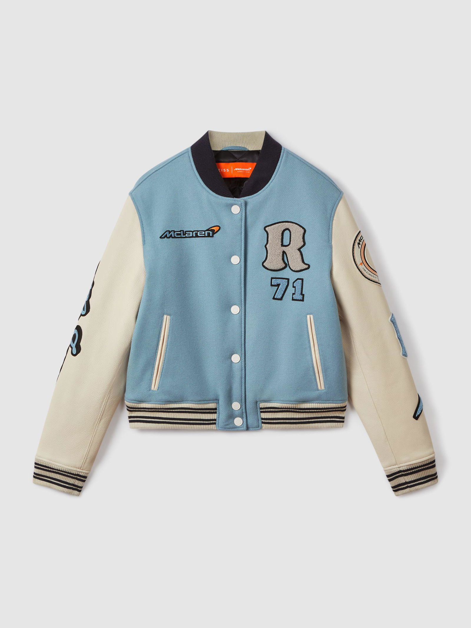 REISS Reiss x McLaren Formula 1 - Varsity Leather Varsity Jacket in ...