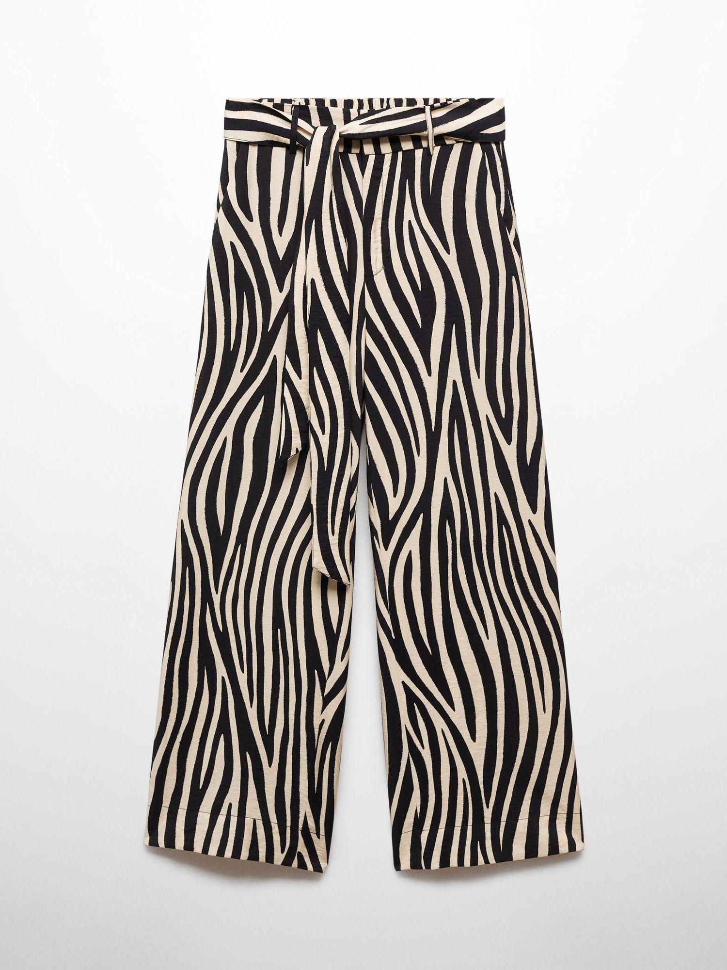 MANGO Plumas Bow Trousers in Black | Endource