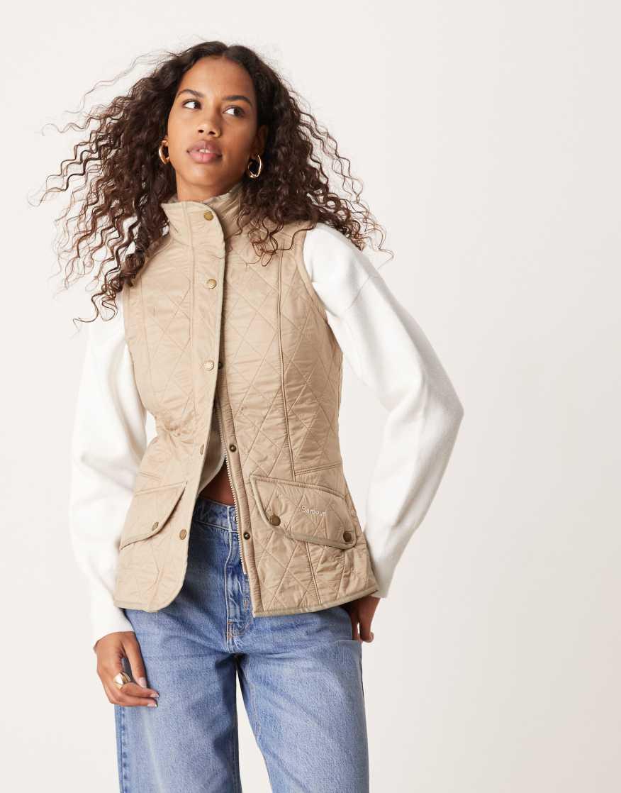 BARBOUR Cavalry Quilted Gilet in Light Fawn | endource