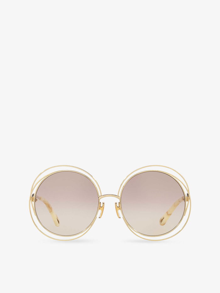 CHLOÉ CH0045S Round-Frame Metal Sunglasses | endource