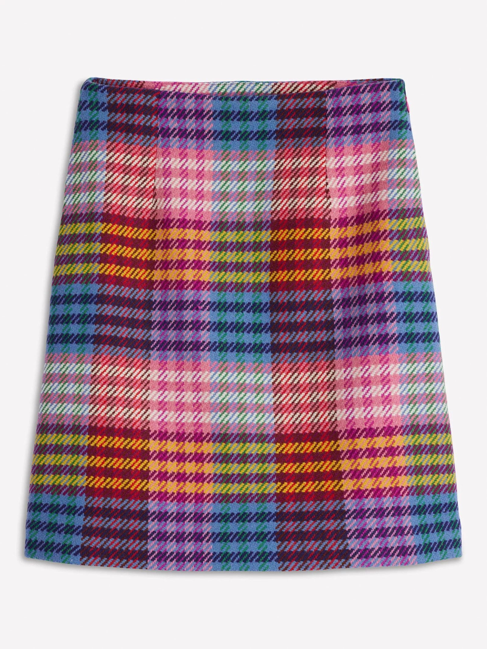 BODEN Gia Wool Blend Check Mini Skirt | endource